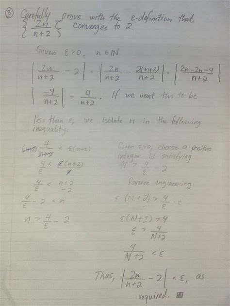 real analysis show that the sequence { 2n n 2 } converges to 2