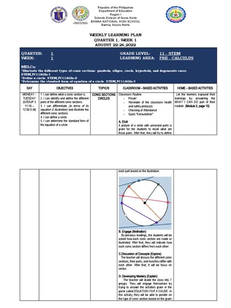 Quarter 1 Grade Level 11 Stem Week 1 Learning Area Pre Calculus Melcs Pdf Learning