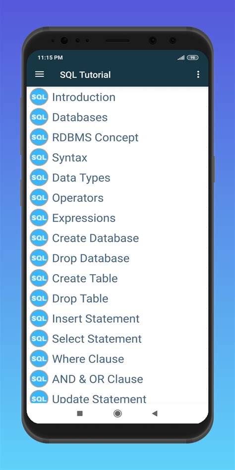 Sql Tutorial Apk For Android Download