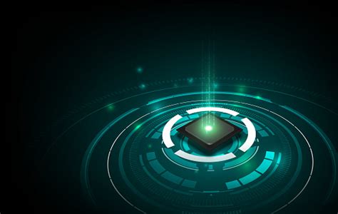 Quantum Computer Large Data Processing Database Conceptcpu Isometric Banner Central Computer