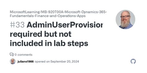Adminuserprovisioning Required But Not Included In Lab Steps · Issue