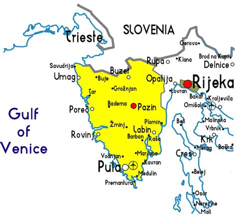 Map of Pazin Province Area | Maps of Croatia Region City Political Physical