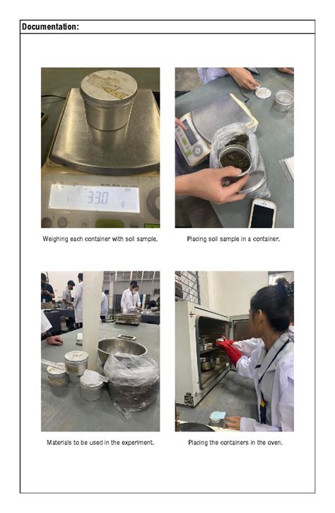lab exp 3 geo lab experiment documentation weighing each container