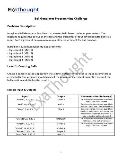 Ball Generator Programming Challenge Pdf Blue Green