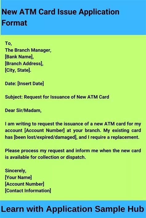 Application For New Atm Card 9 Samples