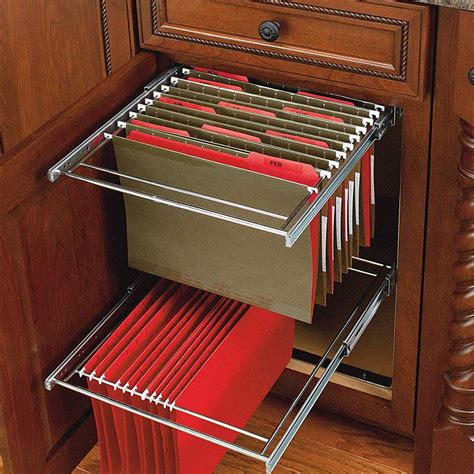 Rev A Shelf 2 Tier File Drawer System Kit Chrome Hanging Files And Index Systems