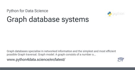 Graph Database Systems Python For Data Science