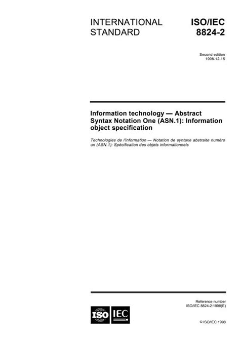 ISO IEC Information Technology Abstract Syntax Notation One ASN Information
