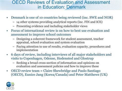 Oecd Reviews Of Evaluation And Assessment In Education Denmark Ppt