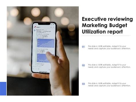Executive Reviewing Marketing Budget Utilization Report Presentation Graphics Presentation