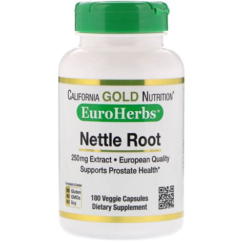 California Gold Nutrition Nettle Root Extract Euroherbs 250 Mg 180