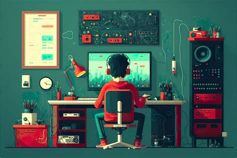 Premium Photo Interface Designer Flat Illustration