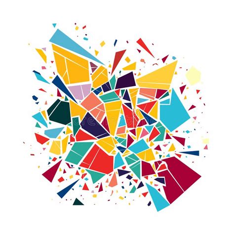 Abstract Colorful Geometric Shapes Exploding Dynamic Composition Modern Art Vibrant Colors