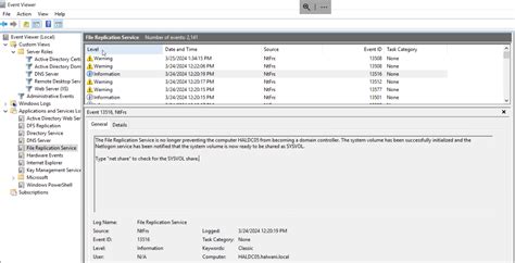 The File Replication Service Is Having Trouble Enabling Replication