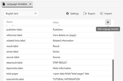native pdf support for language variables adobe experience manager