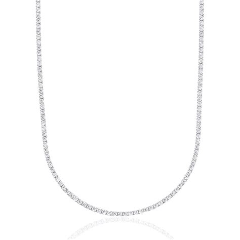 Micro Tennis Necklace In White Gold The Gld Shop The Gld Shop