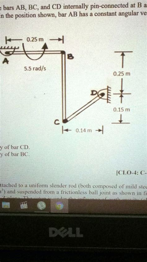 E Bars Ab Bc And Cd Internally Pin Connected At B In The Position Shown Bar Ab Has A Constant