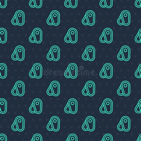 Green Line Steak Meat Icon Isolated Seamless Pattern On Blue Background