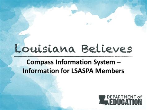 Ppt Compass Information System Information For Lsaspa Members