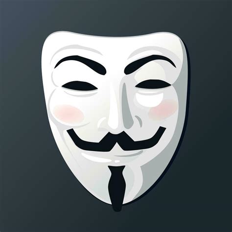 Mask Of Vendetta Symbol Of The Anonymous Movement Vector Illustration