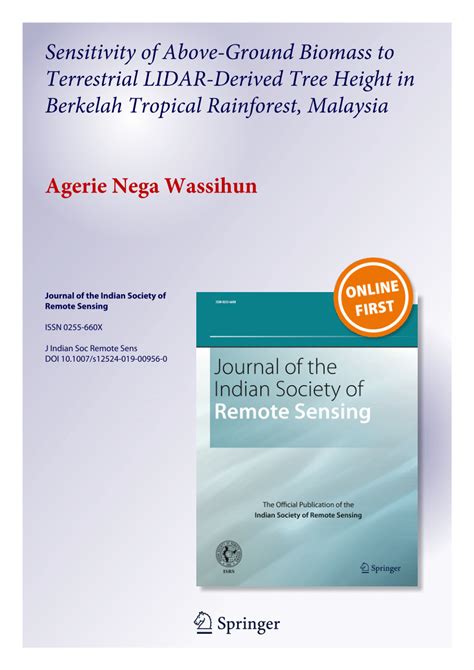 Pdf Sensitivity Of Above Ground Biomass To Terrestrial Lidar Derived Tree Height In Berkelah