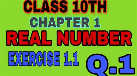Class 10th Math Chapter 1real Number Exercise 11 Q1 Episode2