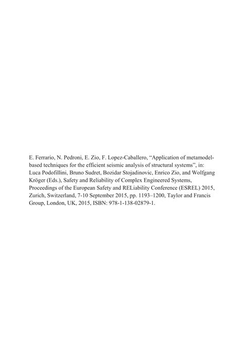 Pdf Application Of Metamodel Based Techniques For The Efficient