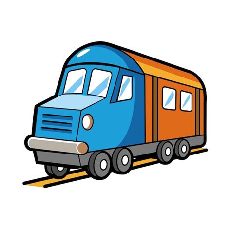 Premium Vector Realistic Train Cartoon Vector Illustration