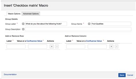Checkbox Matrix