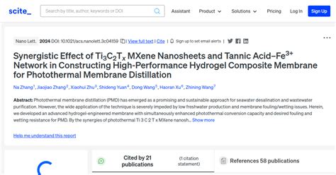 Synergistic Effect Of Ti 3 C 2 T X Mxene Nanosheets And Tannic Acidfe
