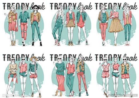 时尚女孩设计图 动漫人物 动漫动画 设计图库 昵图网