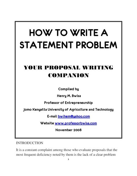 PDF How To Write A Statement Problem DOKUMEN TIPS