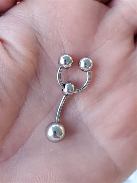 Vch Piercing Curved Barbell W Horseshoe Surgical Stainless Steel