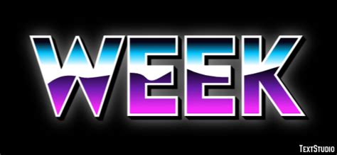 Week Text Effect And Logo Design Word