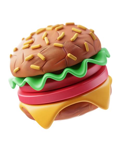 Isolated Flying Hamburger In 3d 47308017 Png
