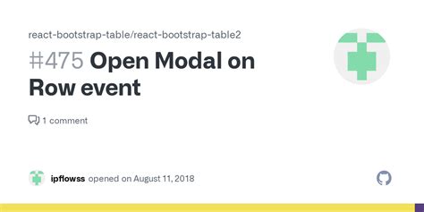 Open Modal On Row Event Issue React Bootstrap Table React Bootstrap Table GitHub