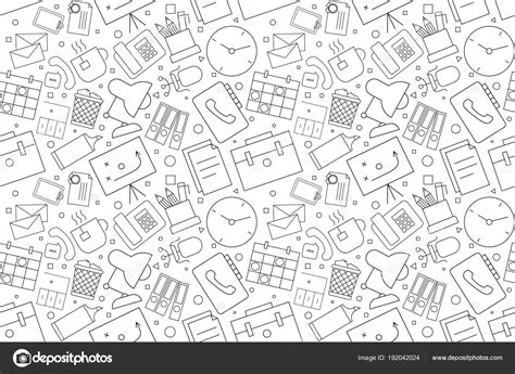 Vector Workplace Pattern Workplace Seamless Background Stock Vector By