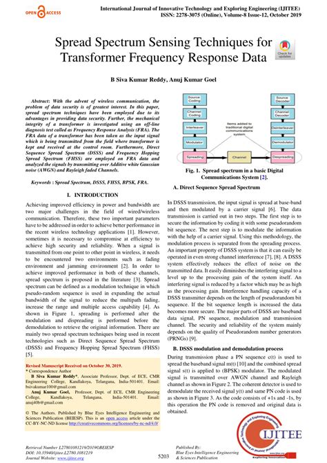 pdf spread spectrum sensing techniques for transformer frequency response data