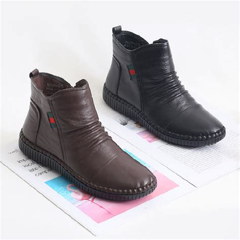 씨블리 중년여성 겨울 방한 앵클 기모부츠 2컬러