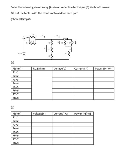Solve The Following Circuit Using A Circuit Chegg