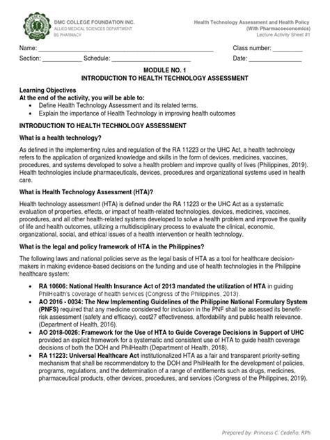 Module 1 Introduction To Health Technology Assessment Pdf Health