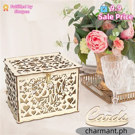 【fulfilled By Shopee】wedding Card Box Diy T Wooden Money Boxes With Lock Decoration Party