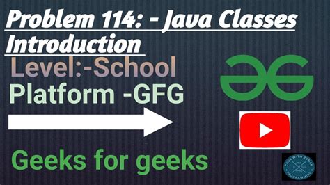 Java Classes Introduction Gfg School Java Codewithroman Youtube