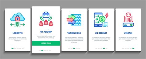 pentesting software onboarding elements icons set vector 17350681