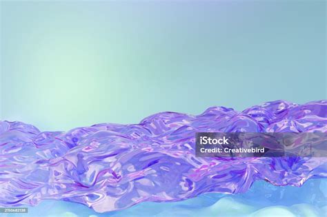 고요한 하늘색 그라데이션의 유동적인 홀로그램 웨이브는 미래 지향적인 디자인 Y2k 테마 그래픽 또는 트렌디한 디지털 배경에 이상적입니다 무지개 빛깔의 표면 텍스트 공간을