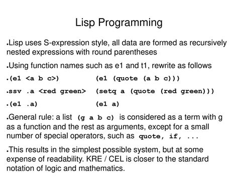 artificial intelligence and lisp lecture 3 liu course tddc65 autumn