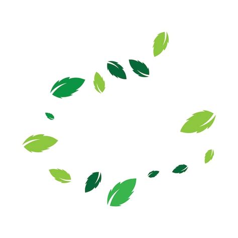 녹색 잎 생태 자연 요소 벡터 아이콘의 로고 프리미엄 벡터