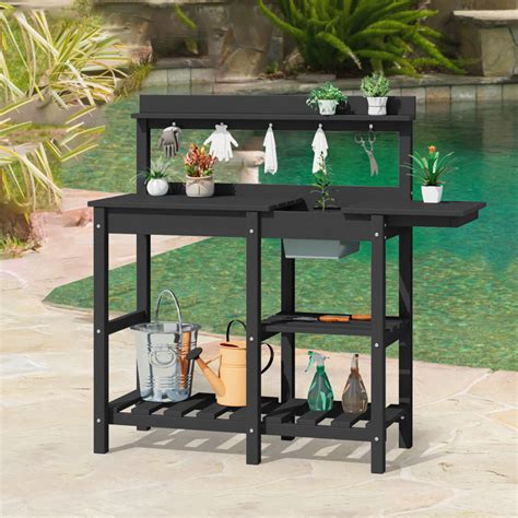 Arlmont And Co High Density Polyethylene Ourdoor Garden Potting Bench