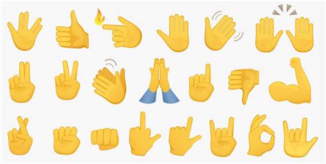 Emoji Hand Icons Hands Gesture Icons Symbols Set Different Hands