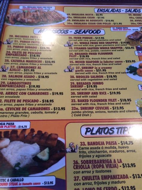 Menu At Pollos El Paisa Restaurant Westbury